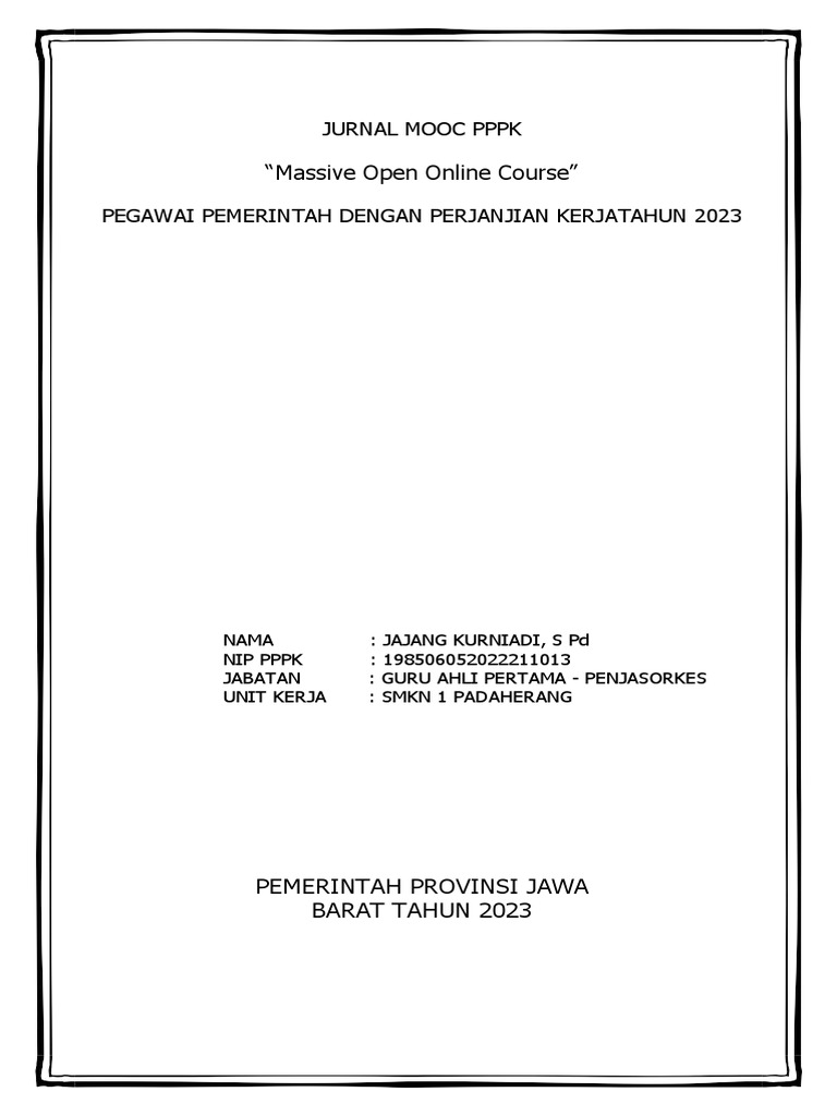 Jurnal Mooc - PPPK 2023 | PDF