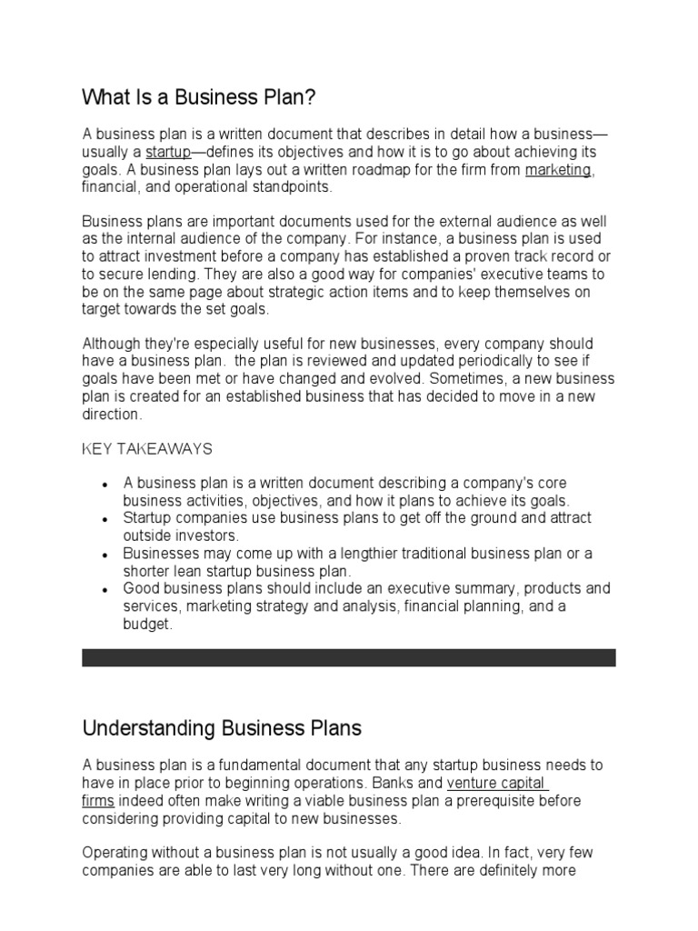Module 6 - Notes-on-Business-Plan | PDF | Business Plan | Marketing