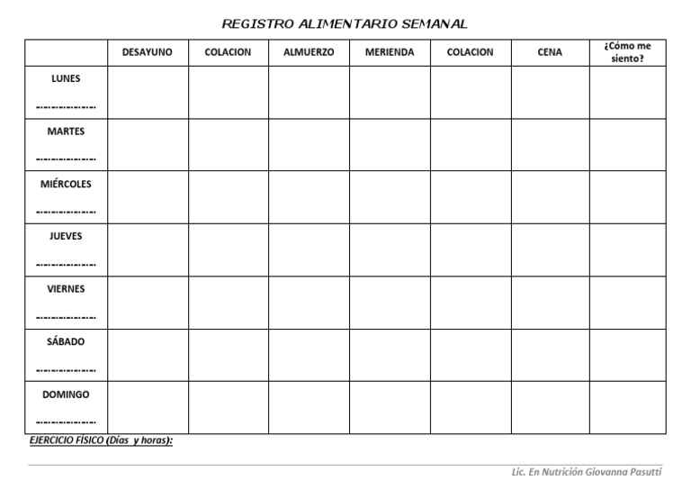 Registro Alimentario PDF | PDF
