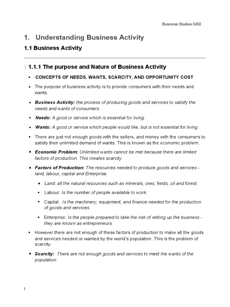 Business Activity & Specialisation | PDF | Prices | Value (Economics)