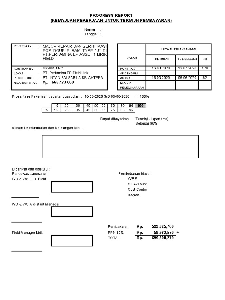 Contoh Progress Report | PDF