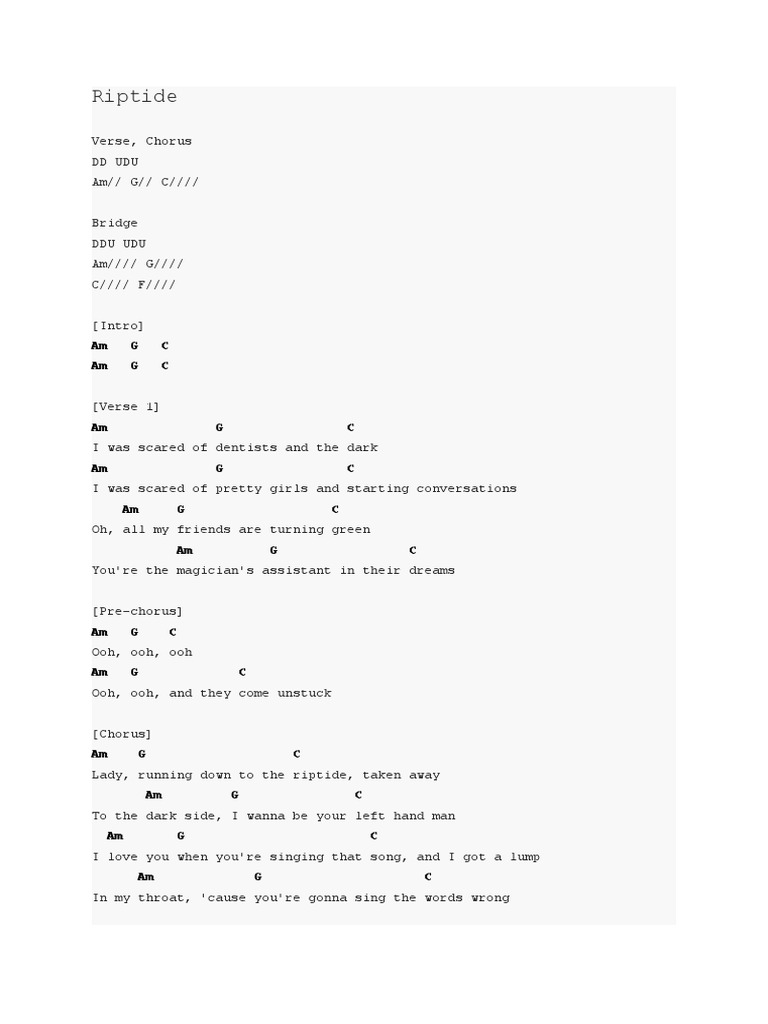 Riptide | PDF | Song Structure | Popular Music