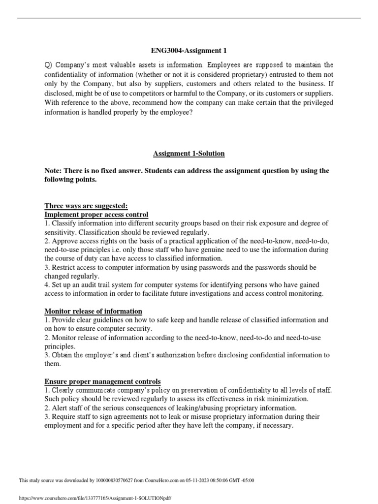 Assignment 1 SOLUTION PDF | PDF | Information Security | Privacy Assignment 1 SOLUTION PDF | PDF | Information Security | Privacy