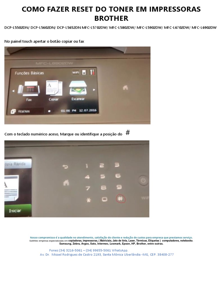 Como Fazer Reset Do Toner em Impressoras Brother | PDF | Impressora (informática) | Hewlett Packard