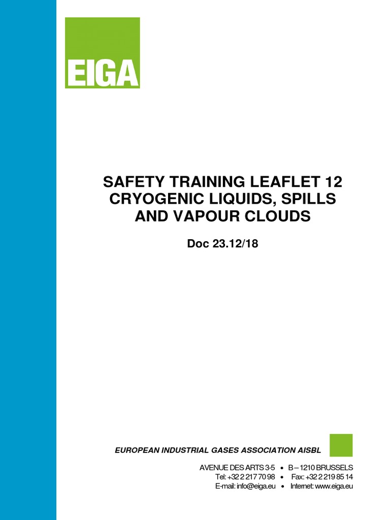 23.12 18 Safety Training Leaflet 12 Cryogenic Liquids Spills and Vapour ...