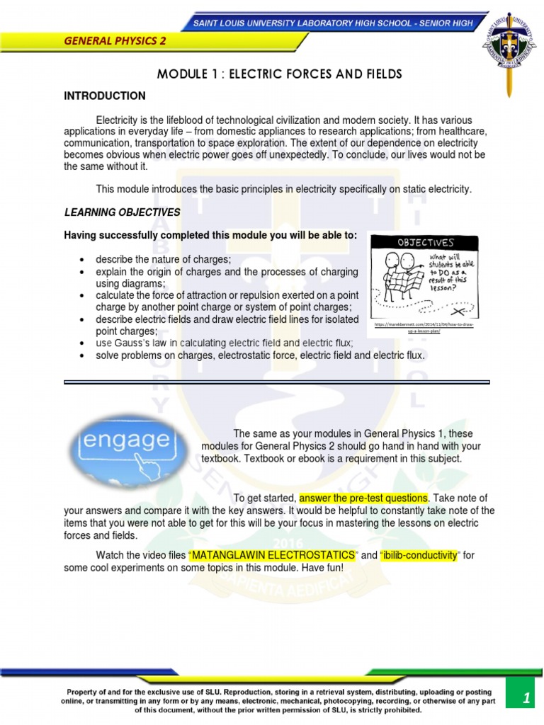 Electric Forces and Fields Module 1 | PDF | Electric Charge | Electric ...