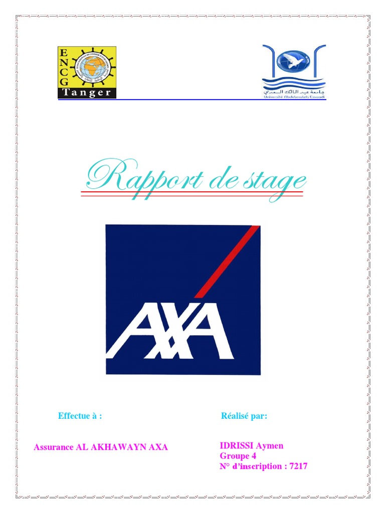 Rapport de Stage S6 AXA | PDF | Transport | Assurance