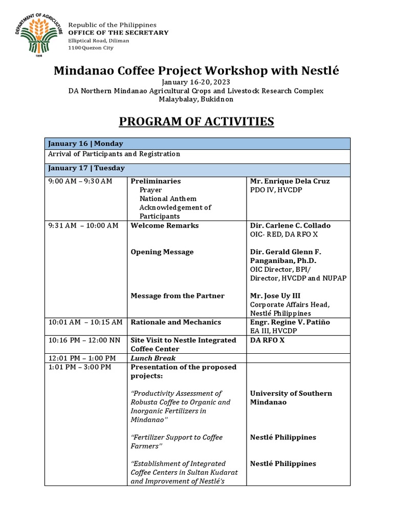 Program Workshop With Nestle PDF | PDF