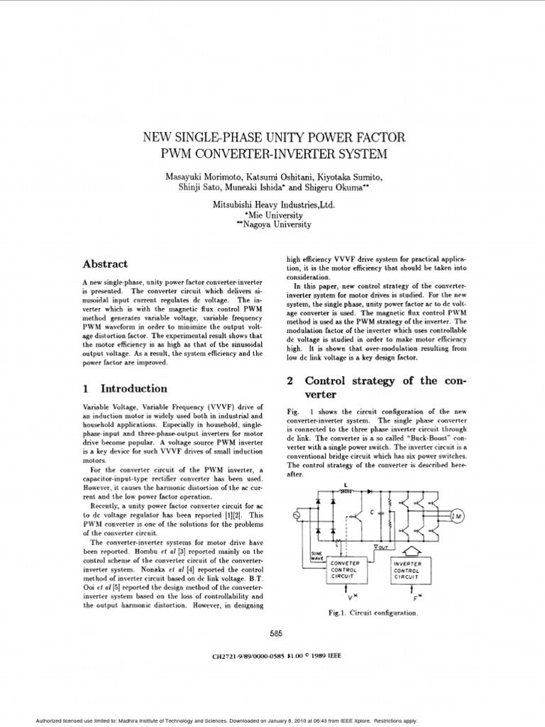 Upf PWM Converter | PDF | Power Inverter | Electric Motor