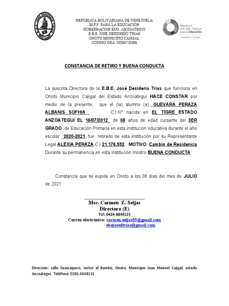 Constancia de Retiro | PDF