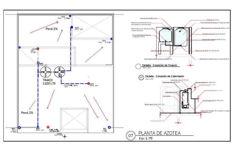 Plano de Azotea con Tinaco | PDF