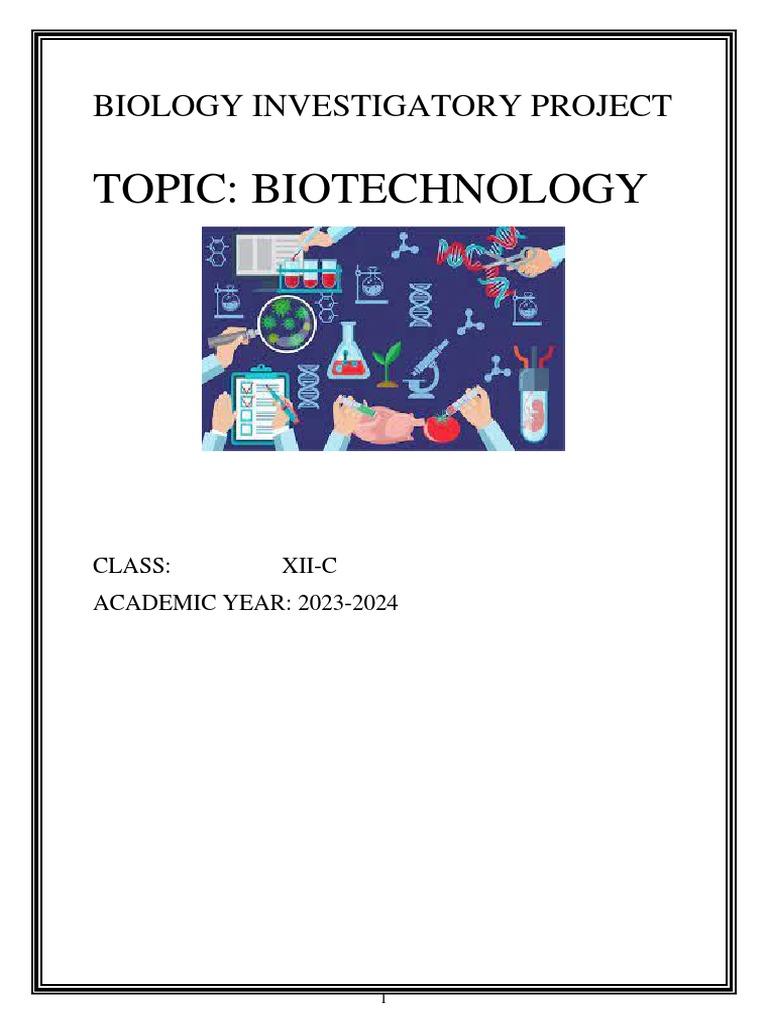 Biotechnology (Bio Project) | PDF