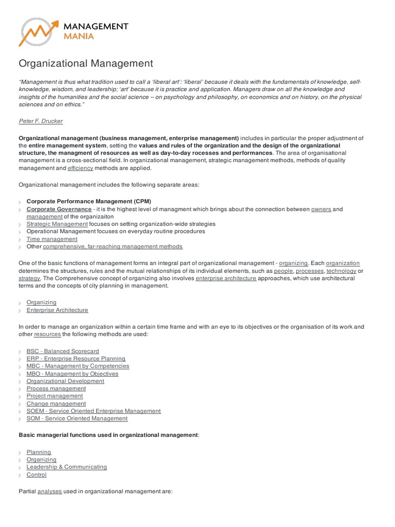 Organizational Management | PDF | Strategic Management | Cognitive Science