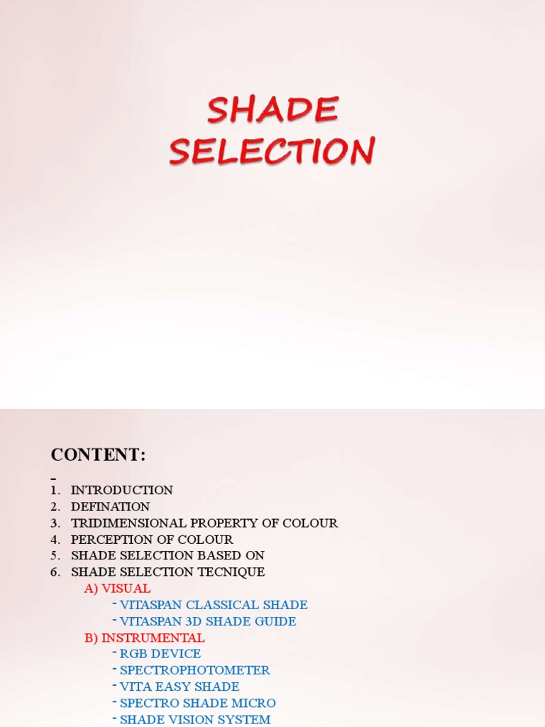 Shade Selection 3 | PDF | Tooth Enamel | Color