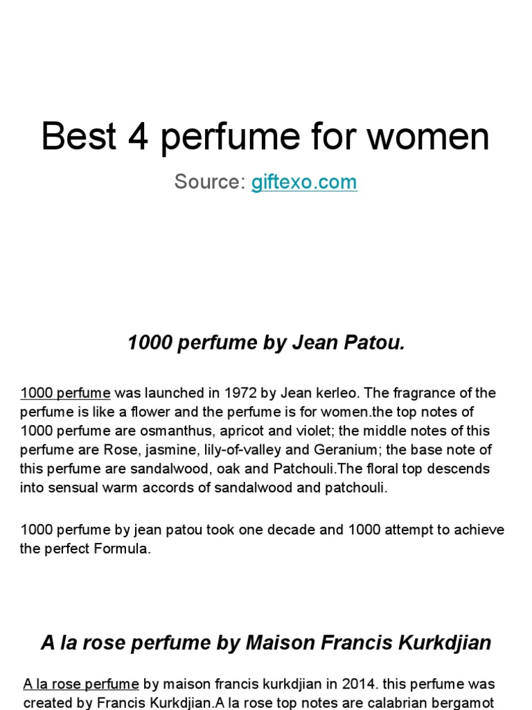 Best 4 Perfume For Women. | PDF