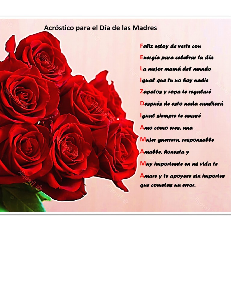 Acróstico Del Día de La Madre | PDF