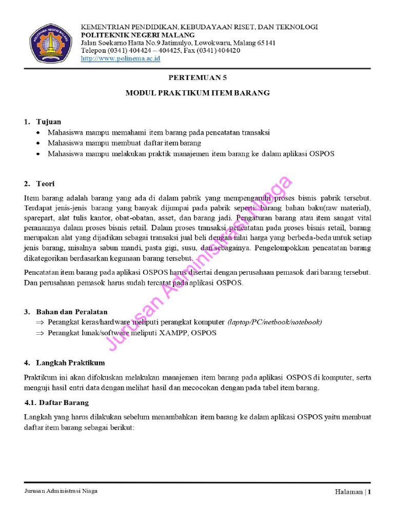 P5 Modul Manajemene Item Barang Watermark Page-0001 | PDF