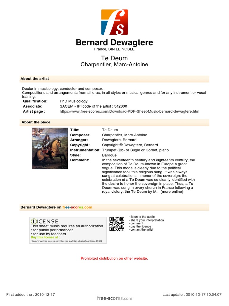 Charpentier Marc Antoine Te Deum 27317 | PDF | Alphabet latin