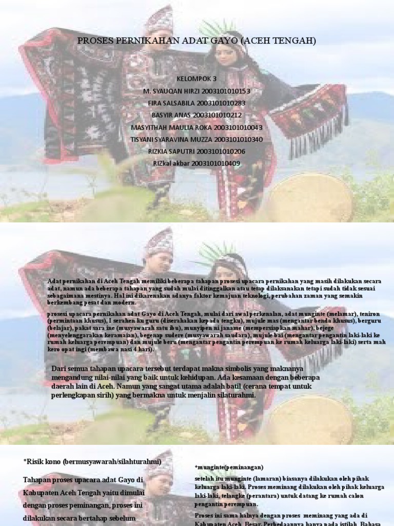 PROSES PERNIKAHAN ADAT GAYO (ACEH TENGAH) | PDF