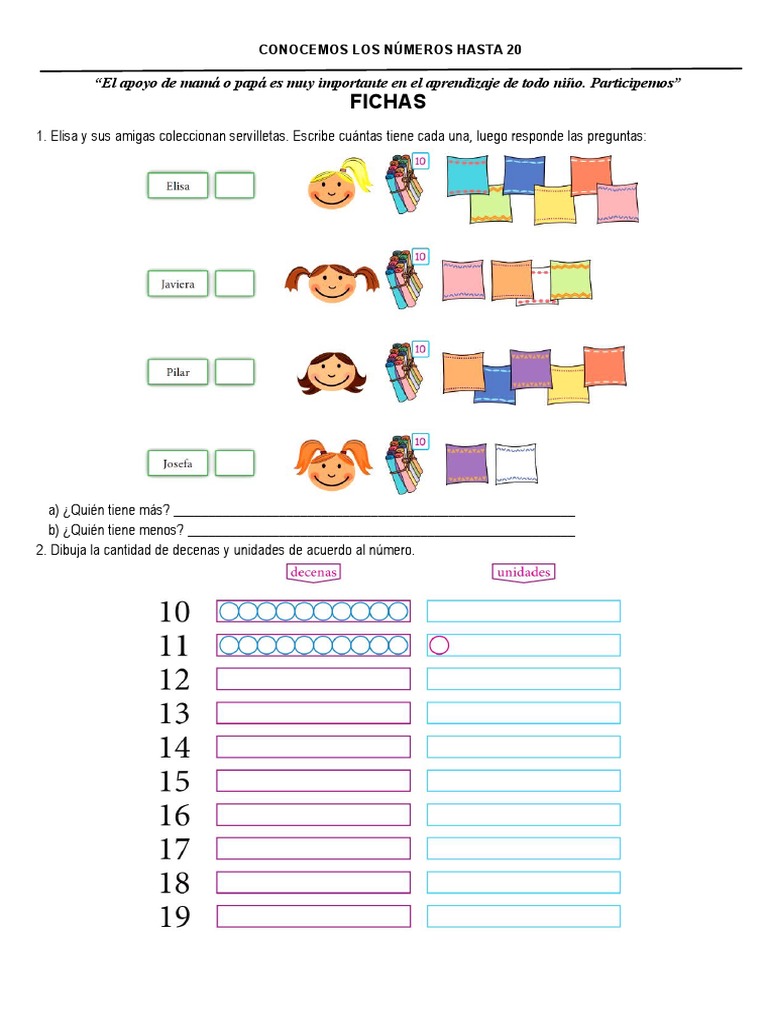 Actividades para contar hasta 20 | PDF