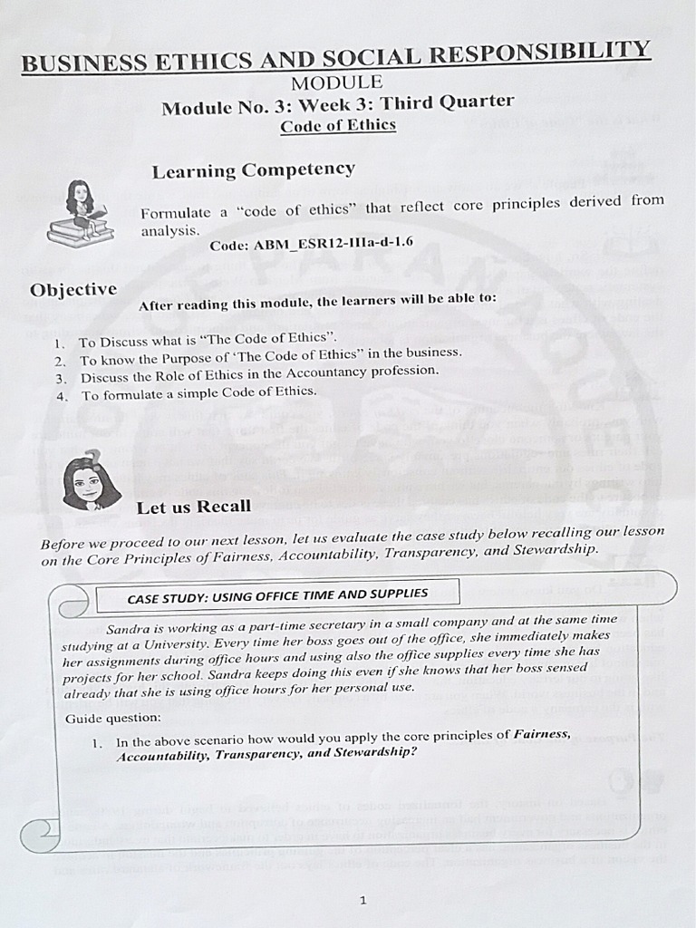 Business Ethics Module 3 | PDF