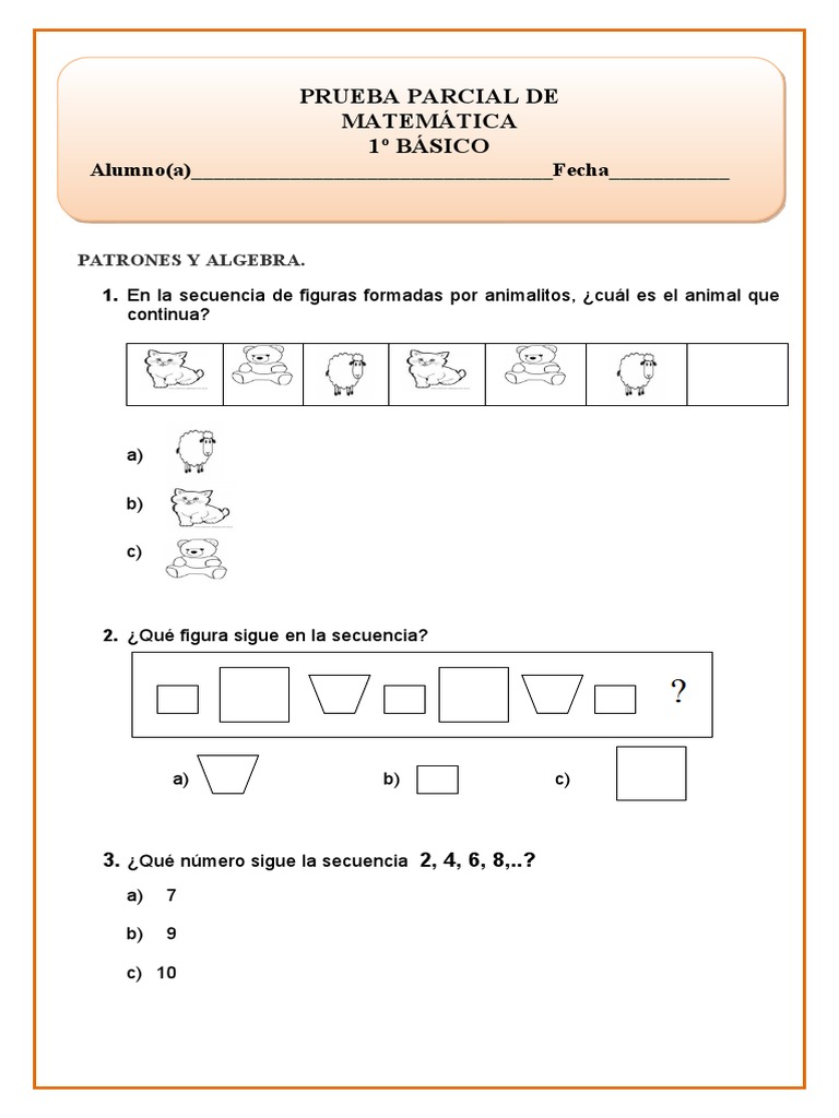 Patrones y Algebra (1) 3 Basico | PDF | Secuencia