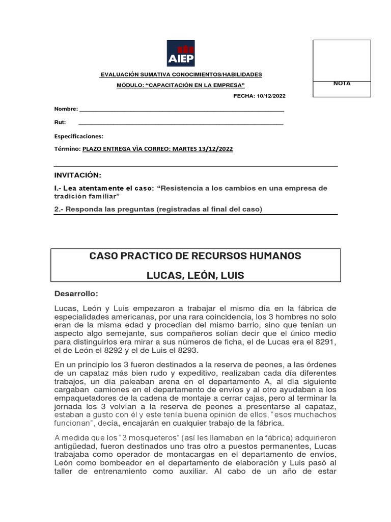Caso Leon, Lucas y Luis | PDF