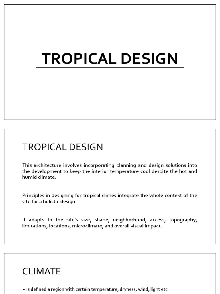 Tropical Design Principles for Hot Climates | PDF | Precipitation | Monsoon