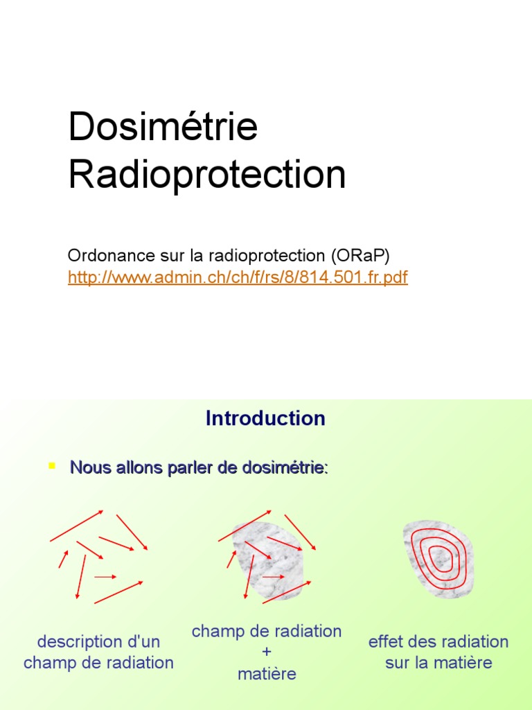 Dosimétrie et Radioprotection Essentielle | PDF | Dose absorbée ...