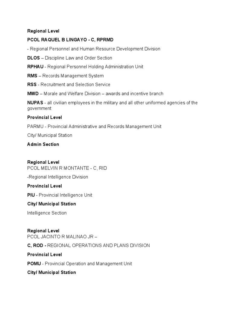 PNP Organizational Structure Overview 2024 | PDF | Computers ...