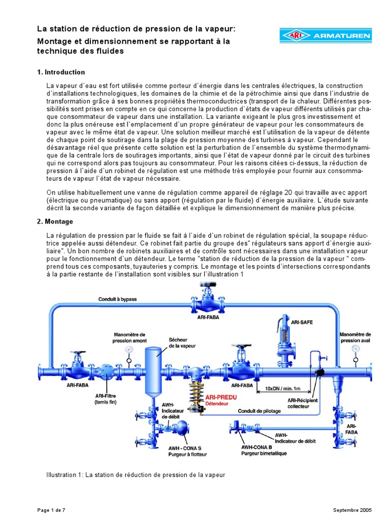 La Station de Réduction de Pression de La Vapeur - Montage Et ...