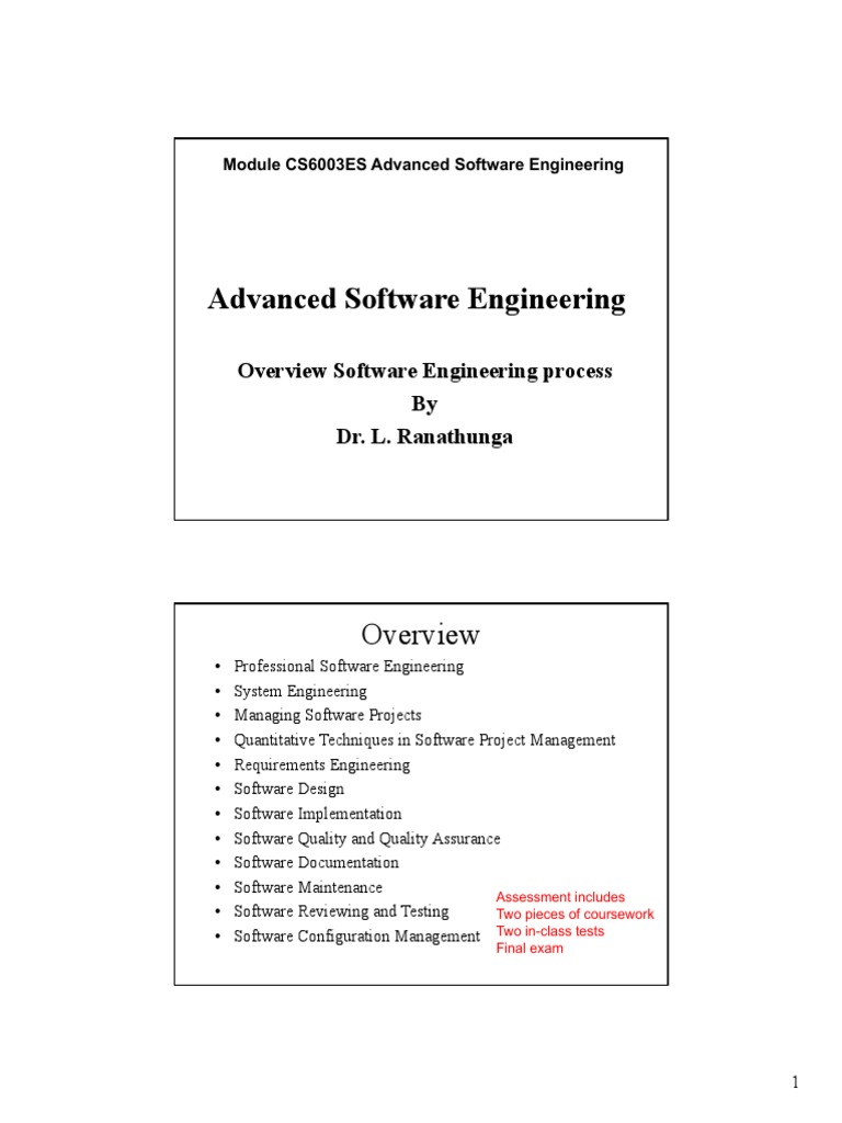 Advanced Software Engineering: A Comprehensive Overview of Key Concepts, Processes and ...