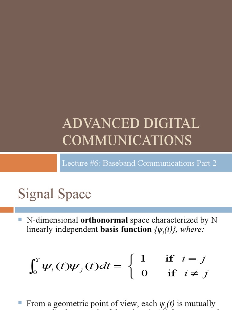 Lecture 6 Baseband Communications Part 2 Pdf Bandwidth Signal Processing Sampling