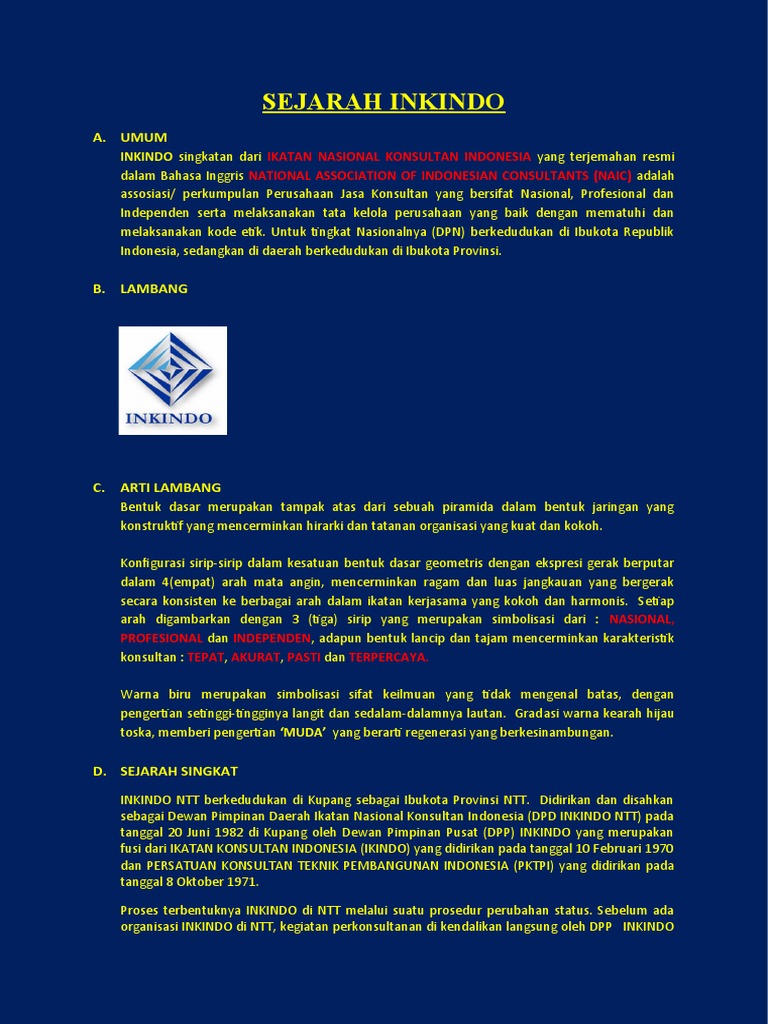 Sejarah Inkindo-Ntt | PDF | Perjalanan