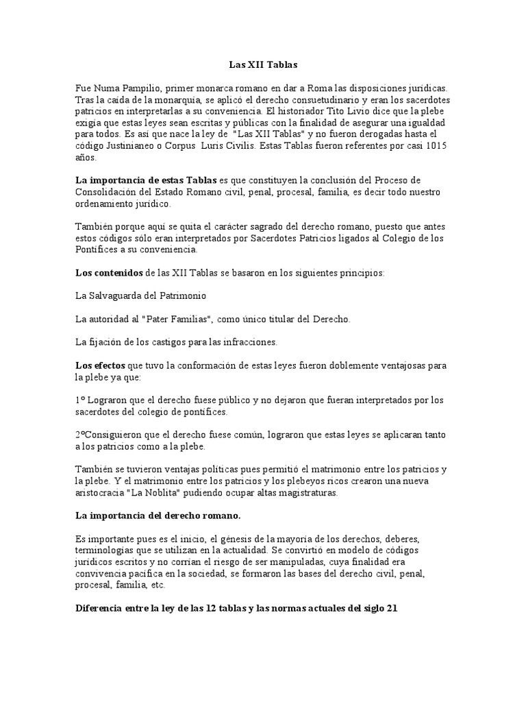Las XII Tablas | PDF | Ley romana | Matrimonio