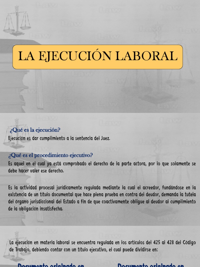 Ejecución Laboral | PDF | Liquidación | Sentencia (ley)