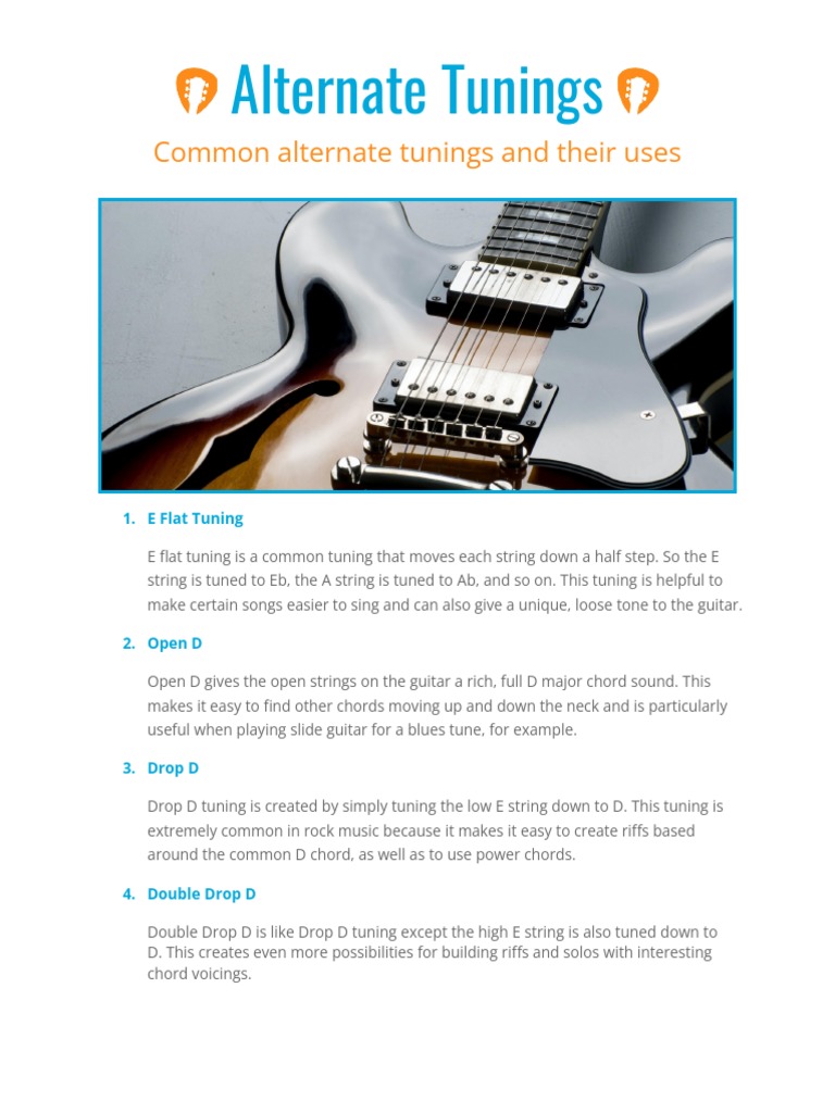 Common Guitar Alternate Tunings Guide | PDF | Language Arts ...