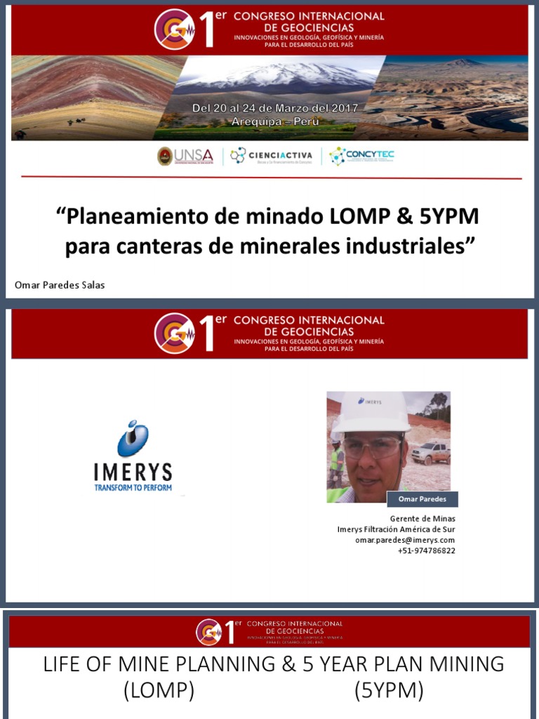 Presentacion OMAR PAREDES | PDF | Minería | Planificación