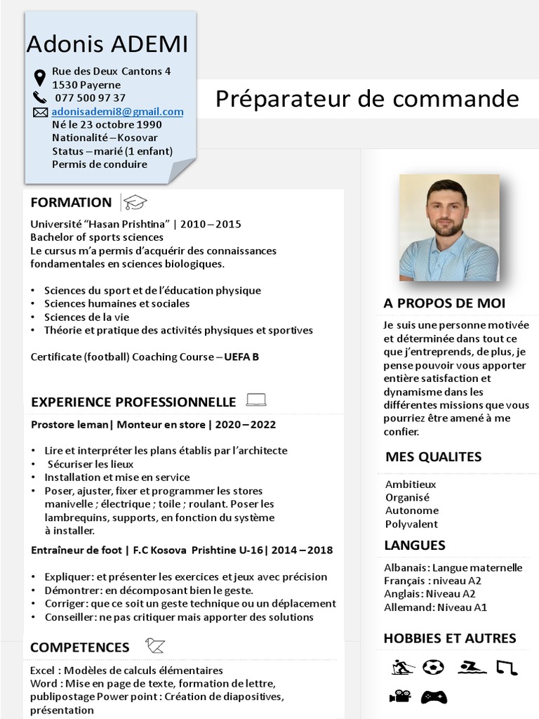 CV Préparateur de Commande Débutant | PDF