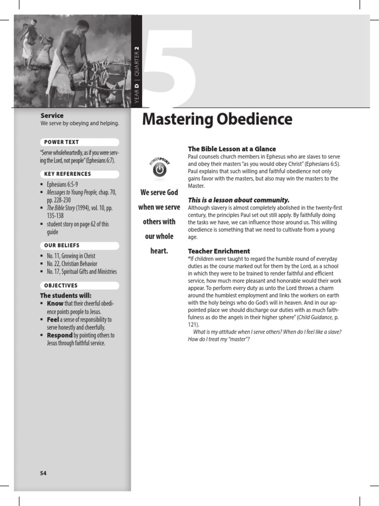 Mastering Obedience: Service | Download Free PDF | Paul The Apostle | Jesus