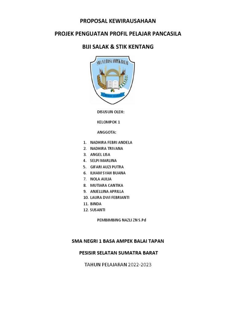 PROPOSAL USAHA (Autosaved) 4 Bab PDF | PDF