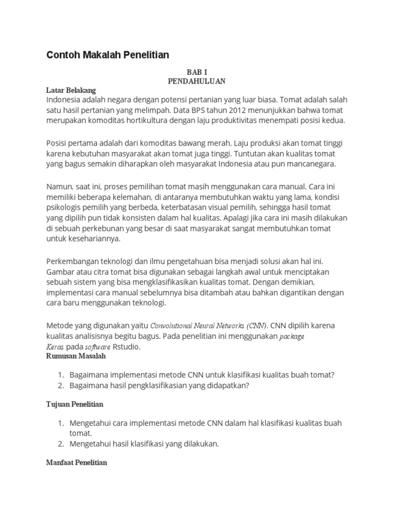 Contoh Makalah Penelitian | PDF