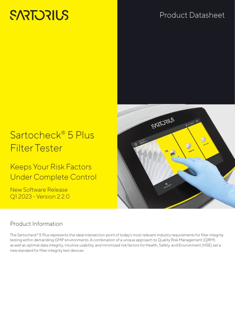 Sartocheck 5 Plus Filter Datasheet en B Spi2020 Sartorius Data | PDF | Acid | Magnesium