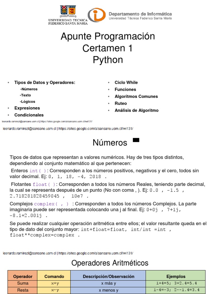 Apunte Certamen 1 | PDF | Función (Matemáticas) | Programa de computadora