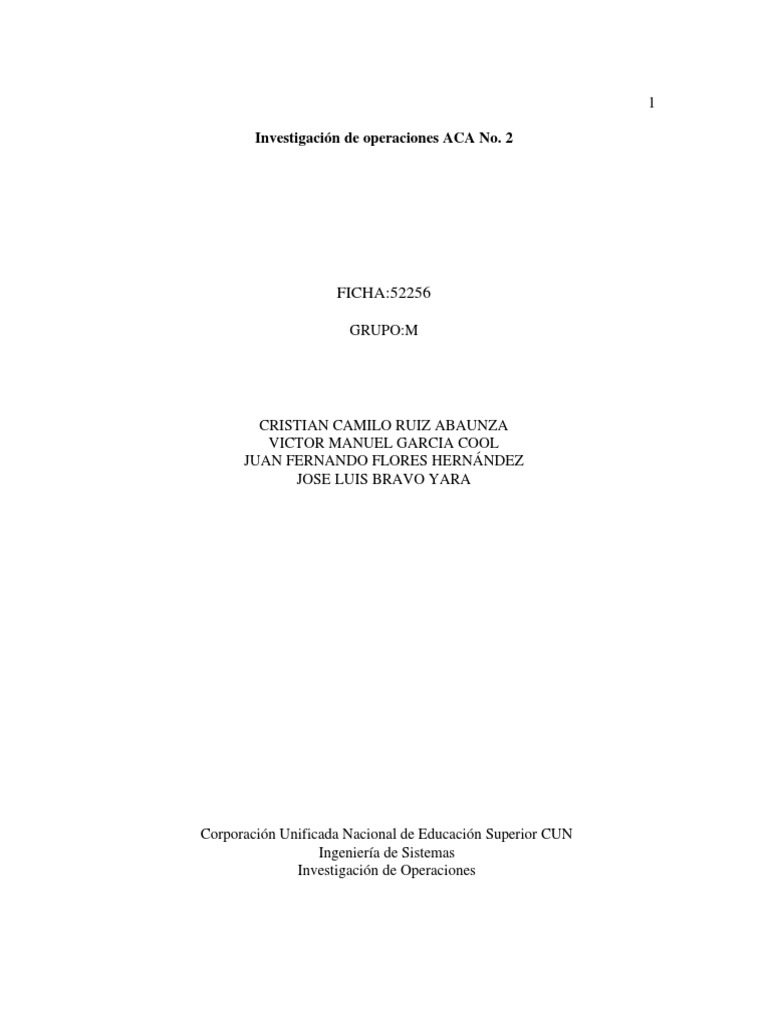 Aca 2 Investigaciones PDF | PDF | Programación lineal | Algoritmos