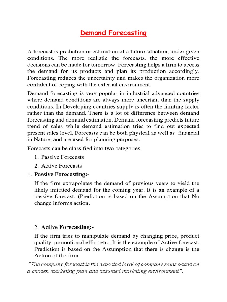Module 3 Part 2 Demand Forecasting PDF | Download Free PDF | Forecasting | Demand