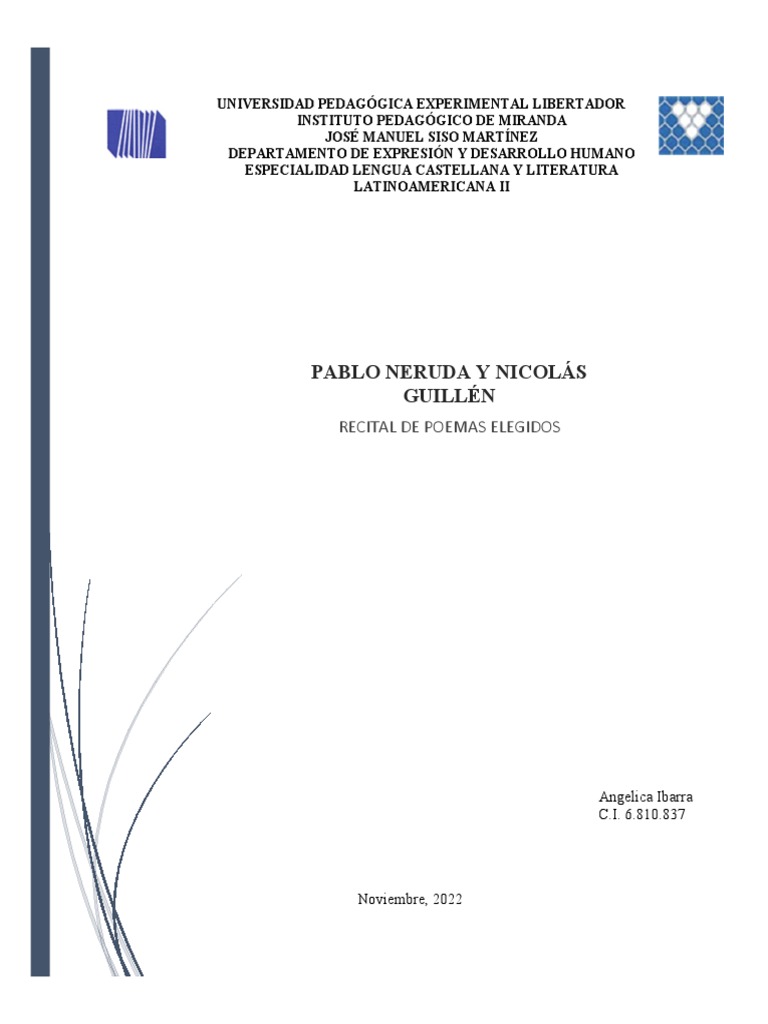 La Poesía de Pablo Neruda y Nicolás Guillén | PDF | Poesía | Realismo ...