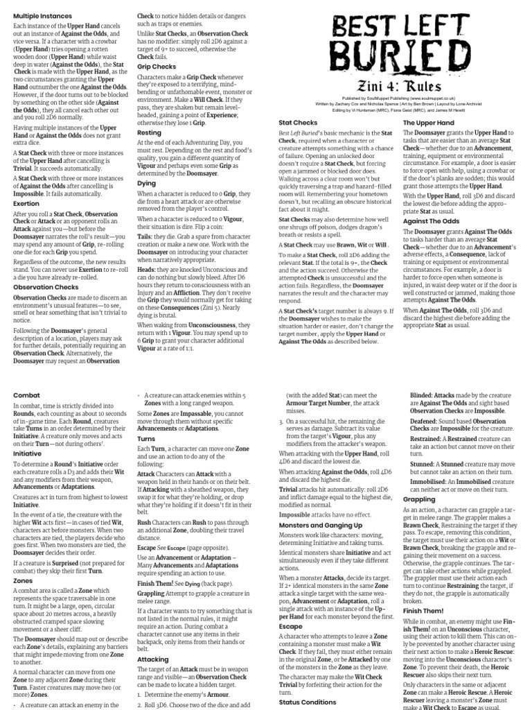 Zinis Remastered 4 - Rules v2 | PDF