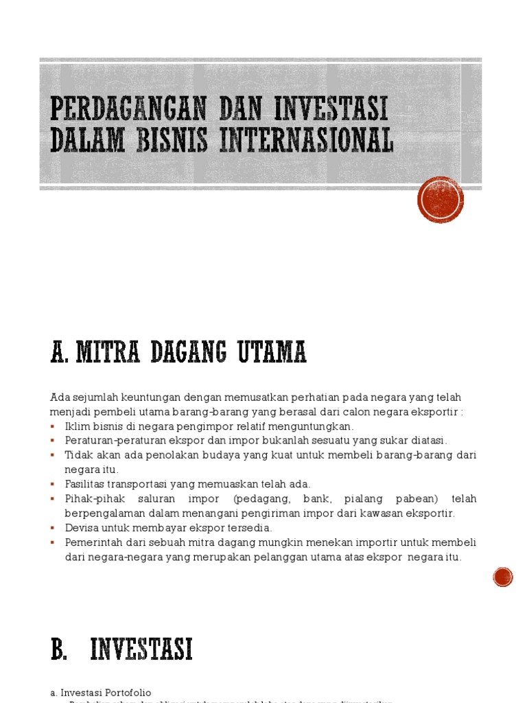 Perdagangan Dan Investasi Dalam Bisnis Internasional | PDF ...