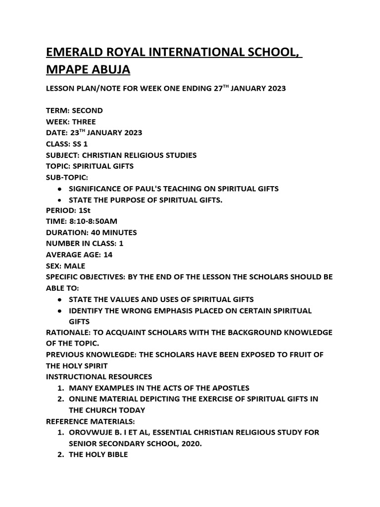 CRS SS1 Week 3 | PDF